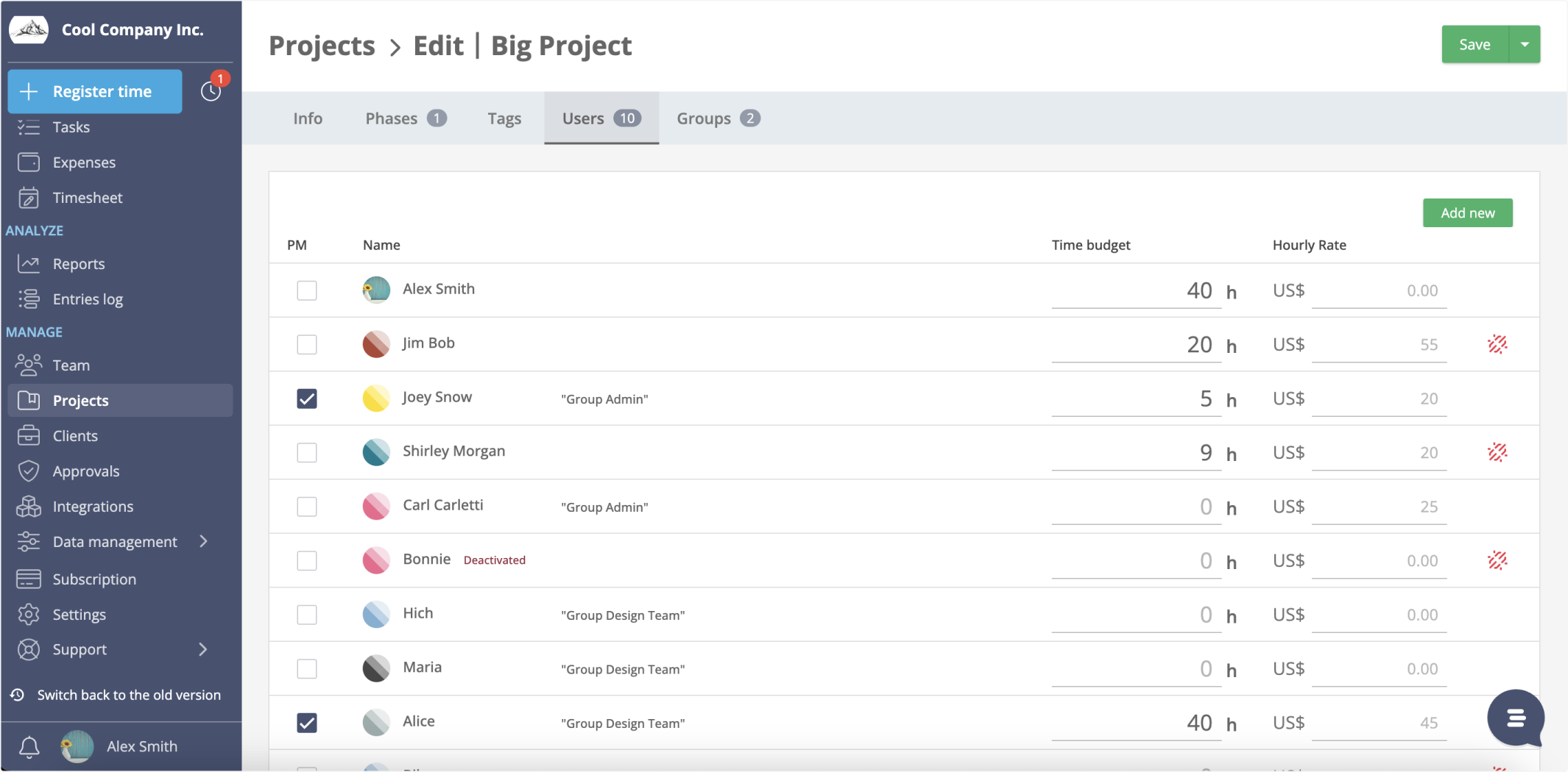 Managing your team and inviting new users